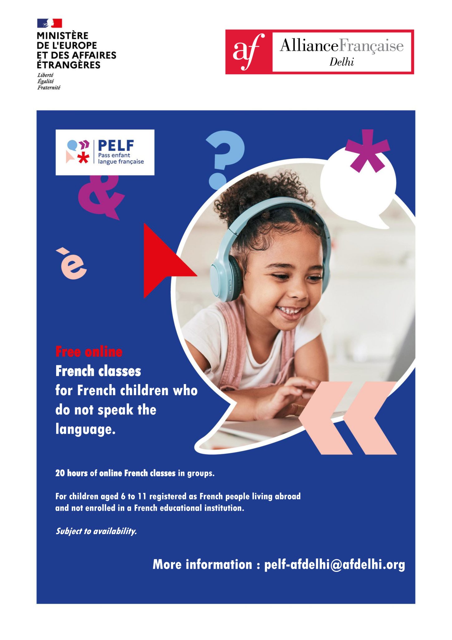 PELF: Pass Enfant Langue Française - Alliance Française de Delhi