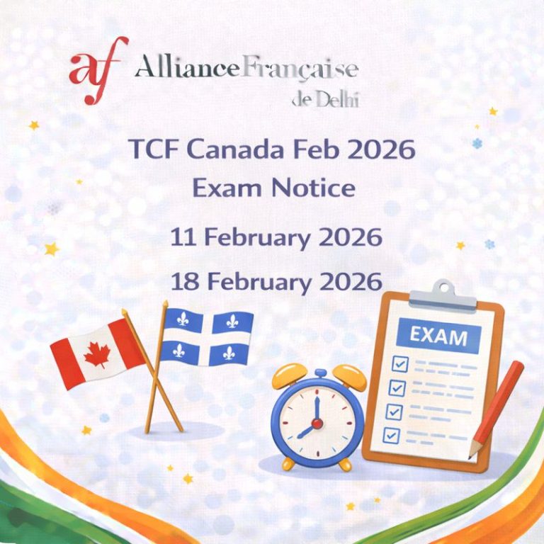 TCF Canada Feb 2026 Exam Notice - Alliance Française de Delhi